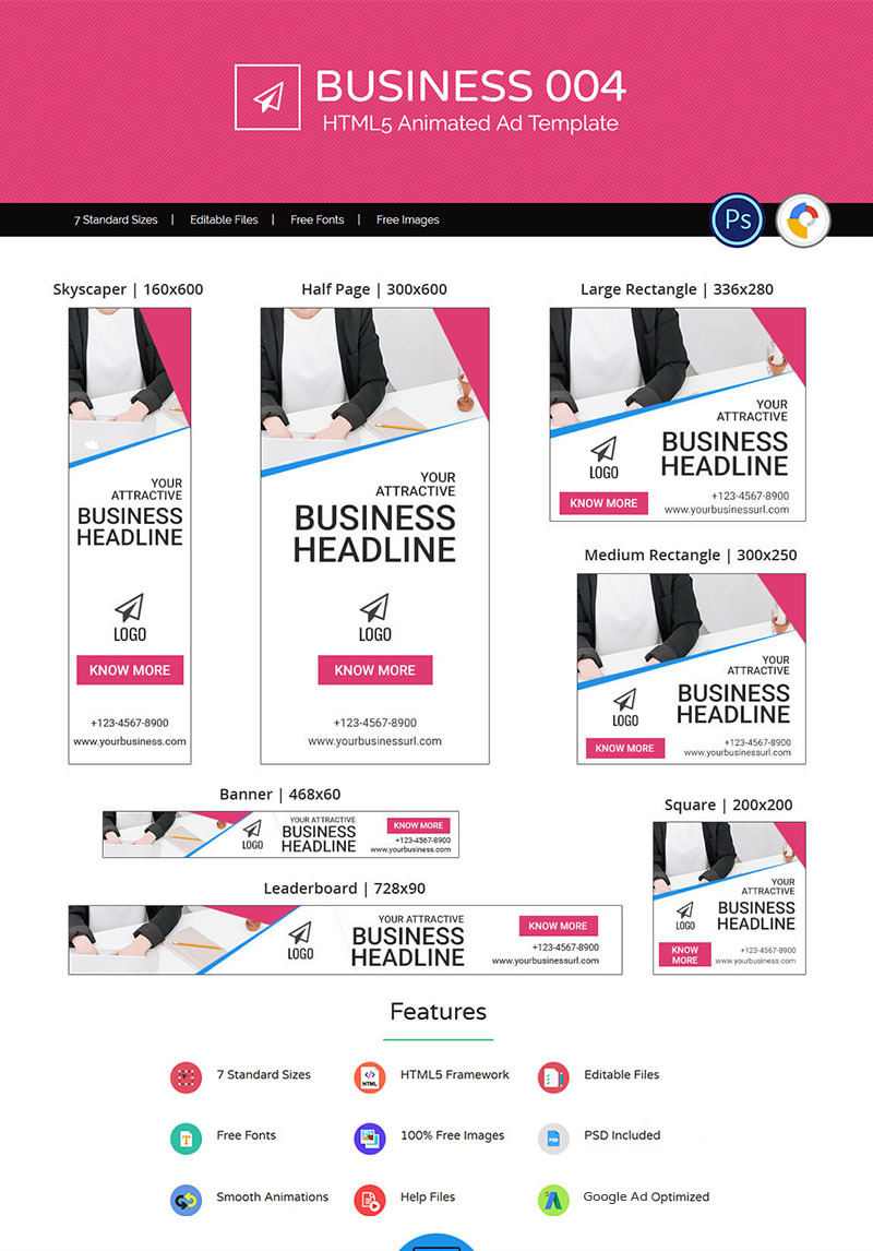 Business 004 HTML5 Ad Animated Banner #71776