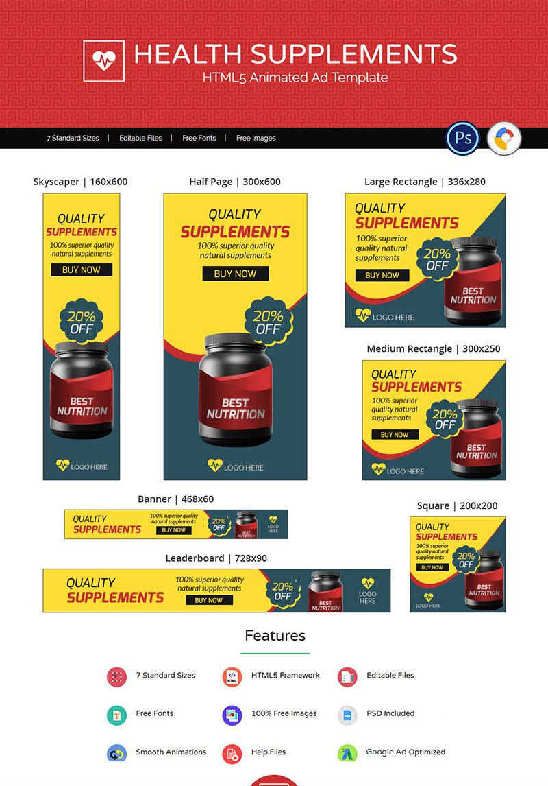 Health & Fitness | Supplement Animated Banner #71777