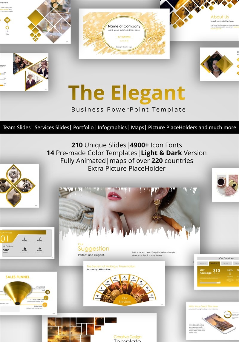 The Elegant PowerPoint Template #72012 - TemplateMonster
