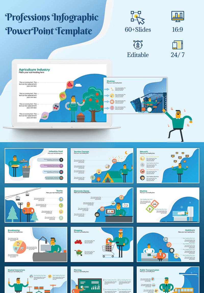 Professions Infographic PowerPoint Template #73374