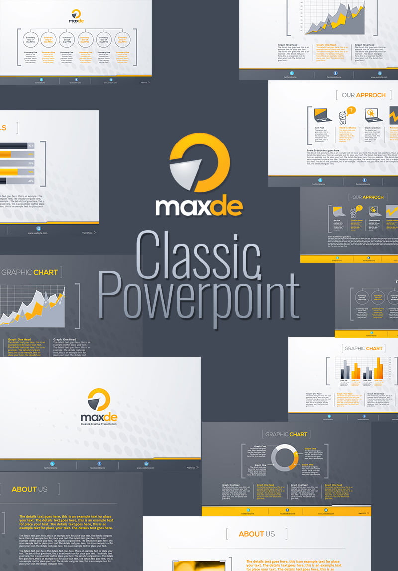 Maxde | Simple Classic PowerPoint Template #73812
