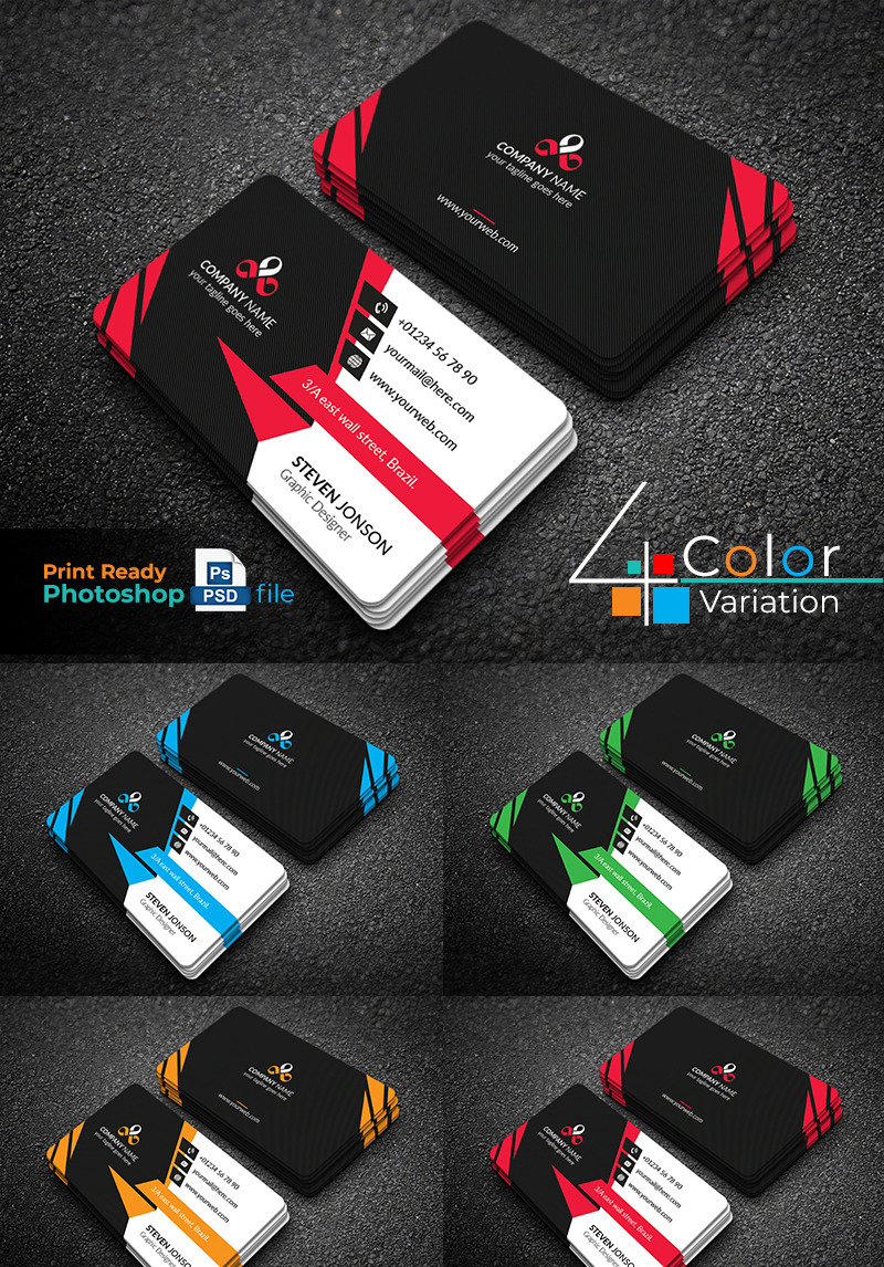 Web Developer Business Card Corporate Identity Template #74055