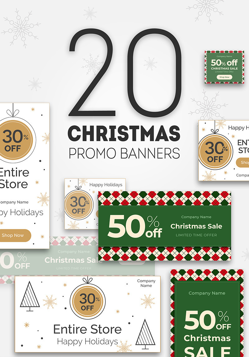 20 Christmas Promo Banners Bundle #74361