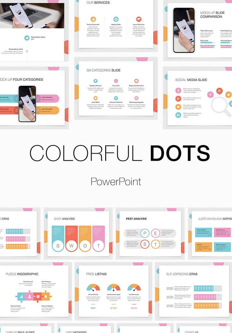 Colorful Dots PowerPoint Template #74521