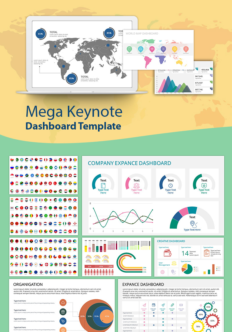 Mega Dashboard Creator Kit Keynote Template #74569