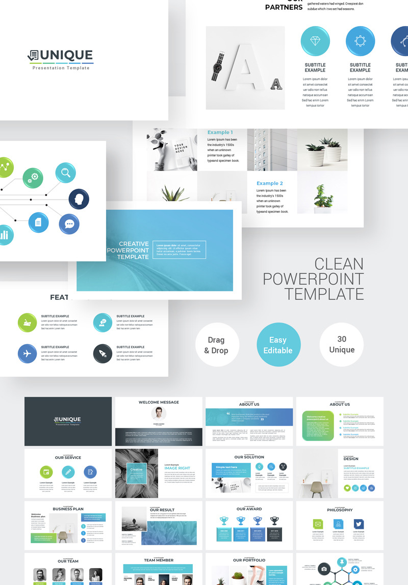 Clean Simple PowerPoint Template #74618