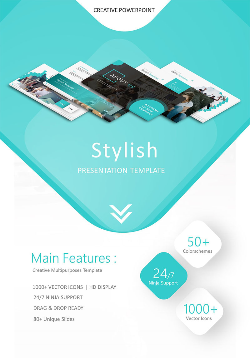 Stylish PowerPoint Template #74706 - TemplateMonster