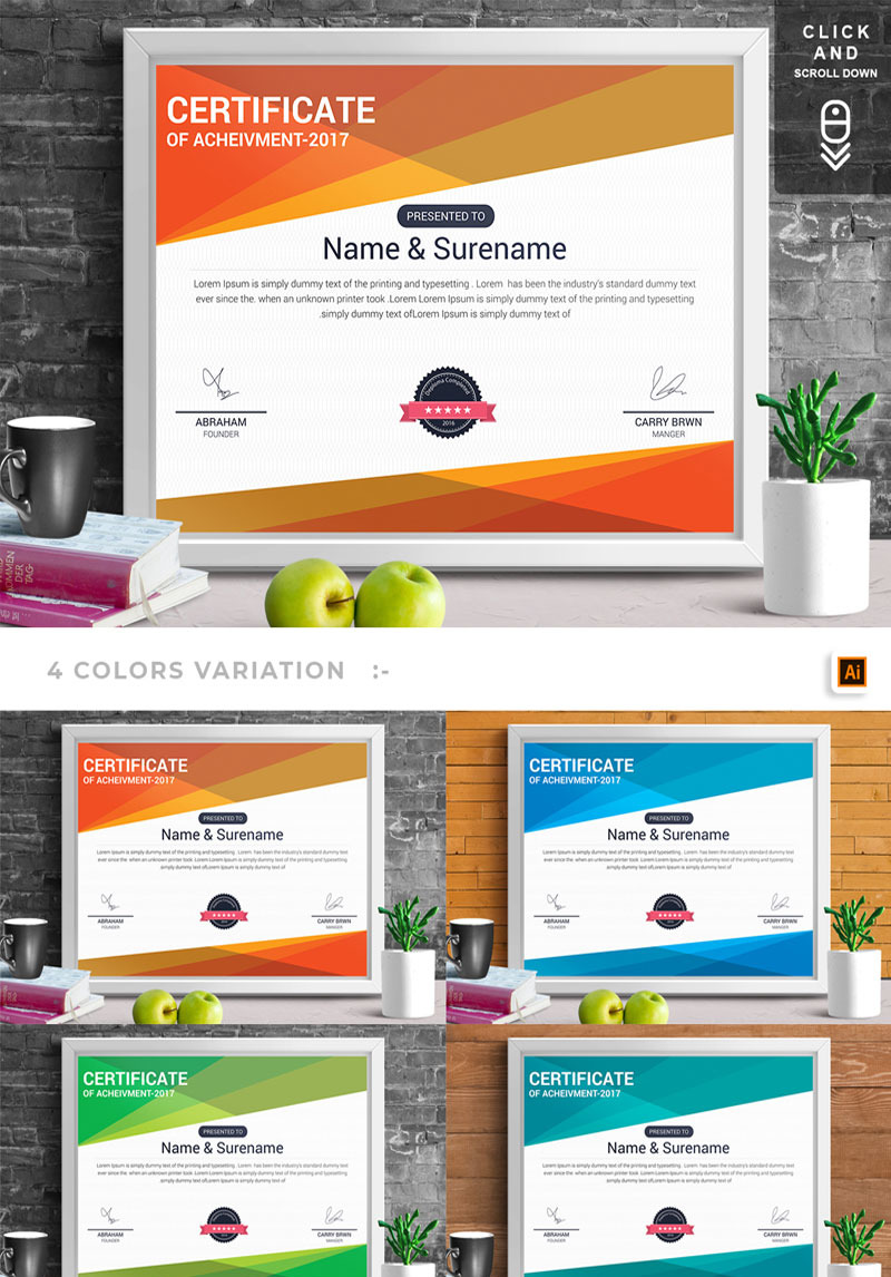 Corporate & Modern | Vol. 10 Certificate Template #74888