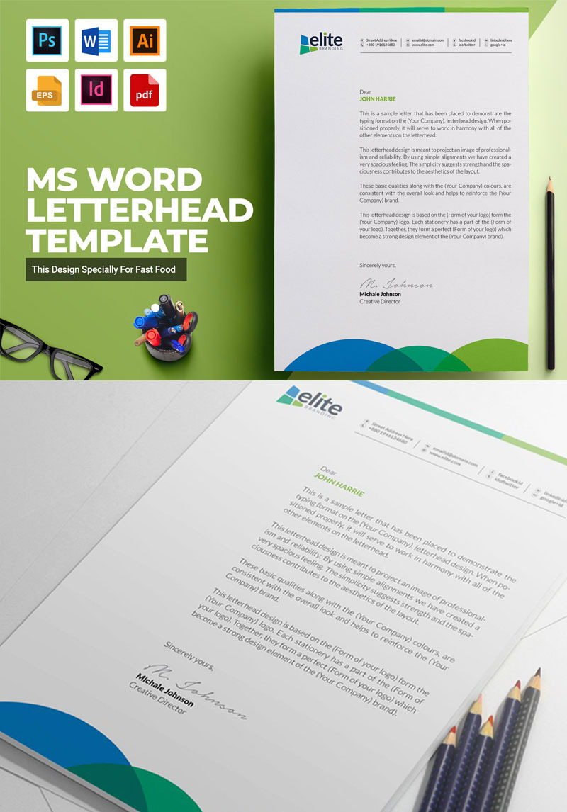 MS Word Letterhead Corporate Identity Template #74863