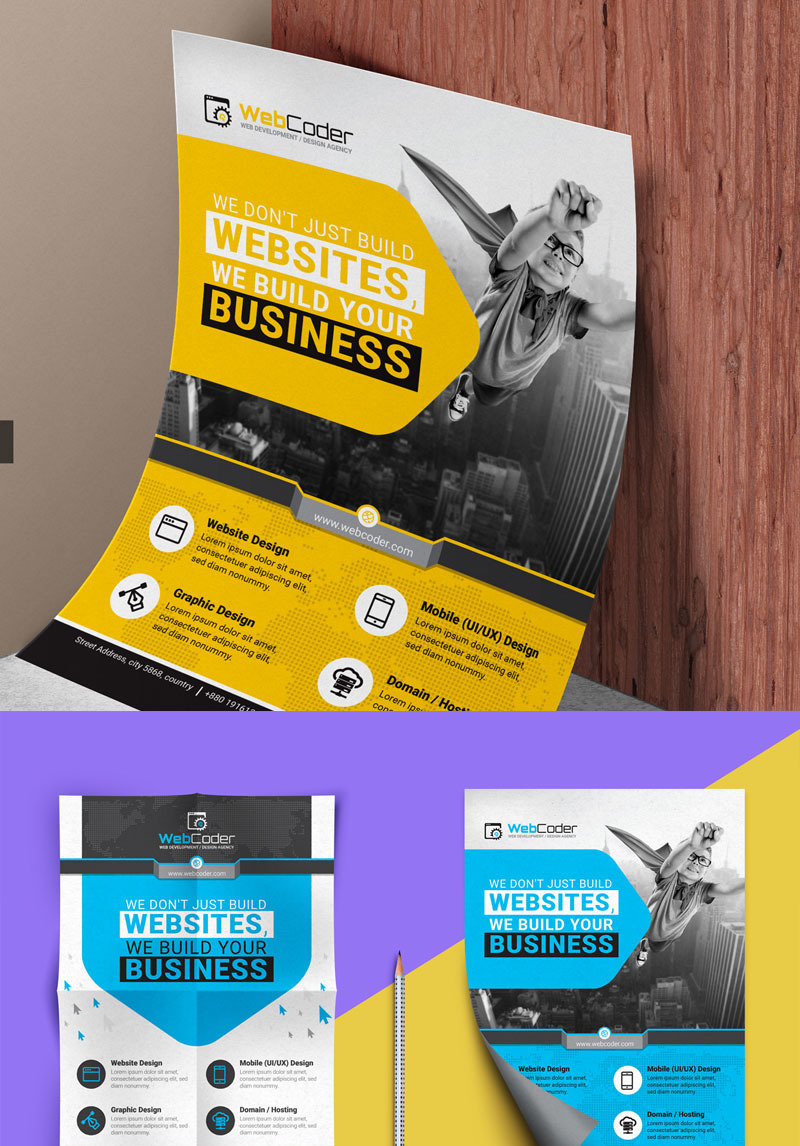 Flyer for Web Development - Corporate Identity Template