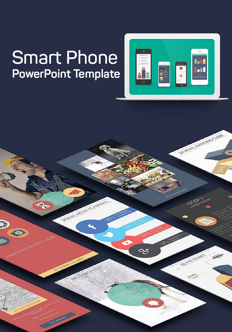Flat - Smart Phone PowerPoint Template #75220