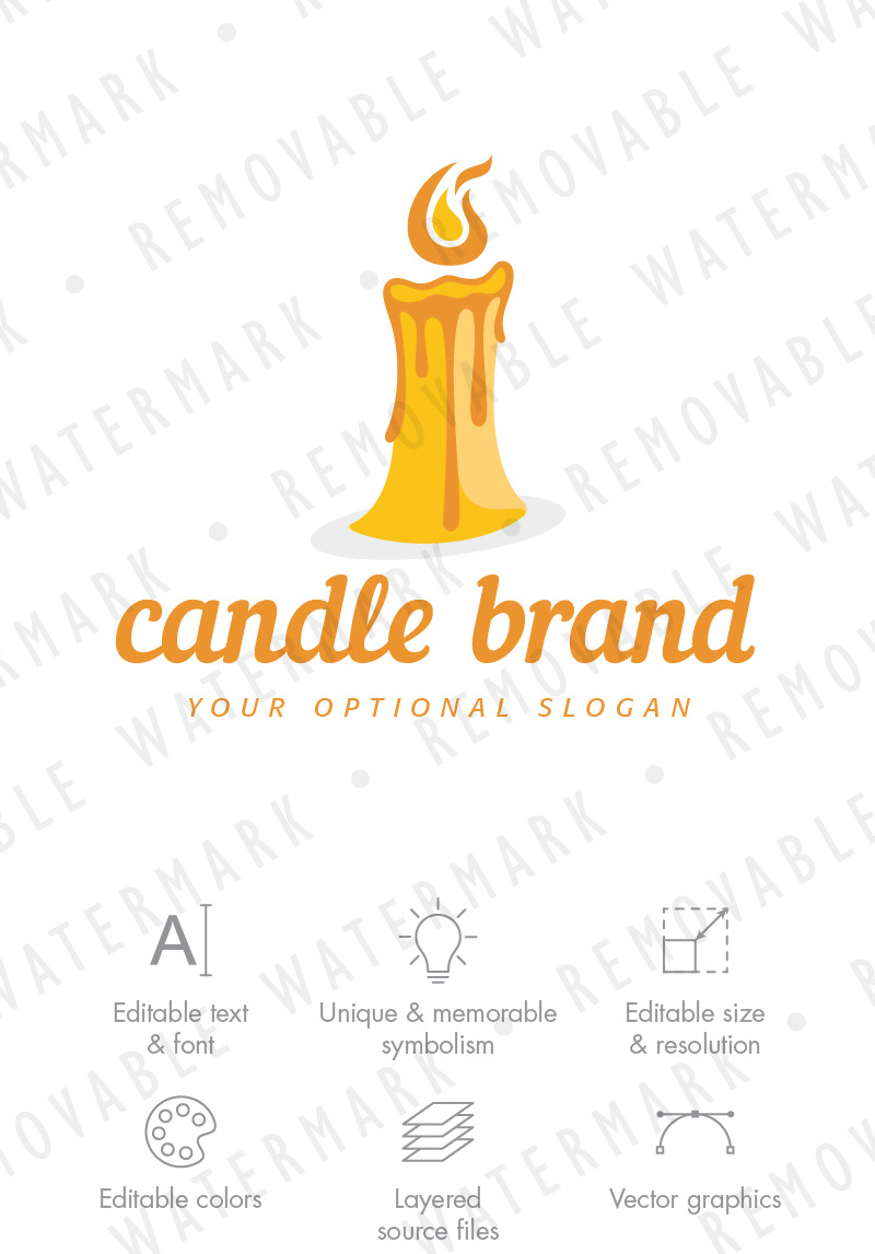 Melting Candle Logo Template #75357