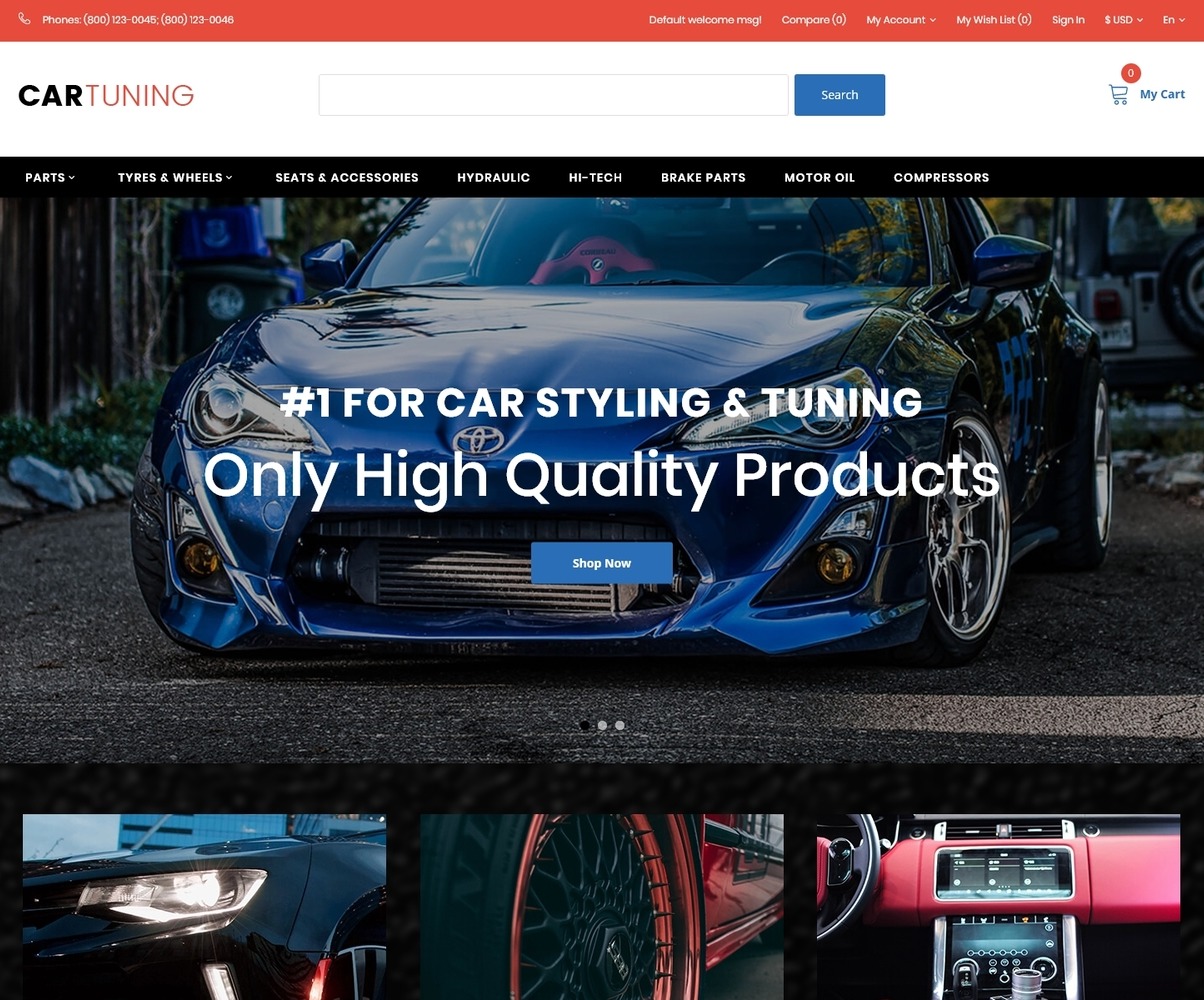 Car Tuning Modern OpenCart Template #75566