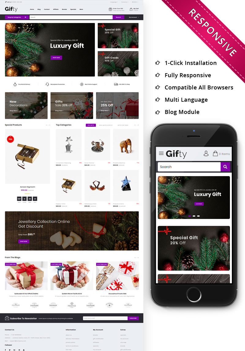 Gifty - The Gift Store Responsive OpenCart Template