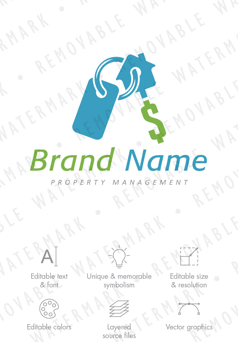 Real Estate Key Ring Logo Template #75665