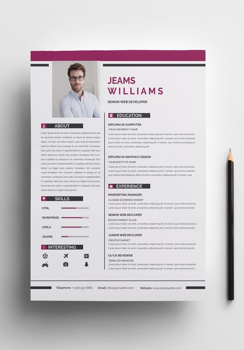 Jeams Creative Clean Resume Template #75863
