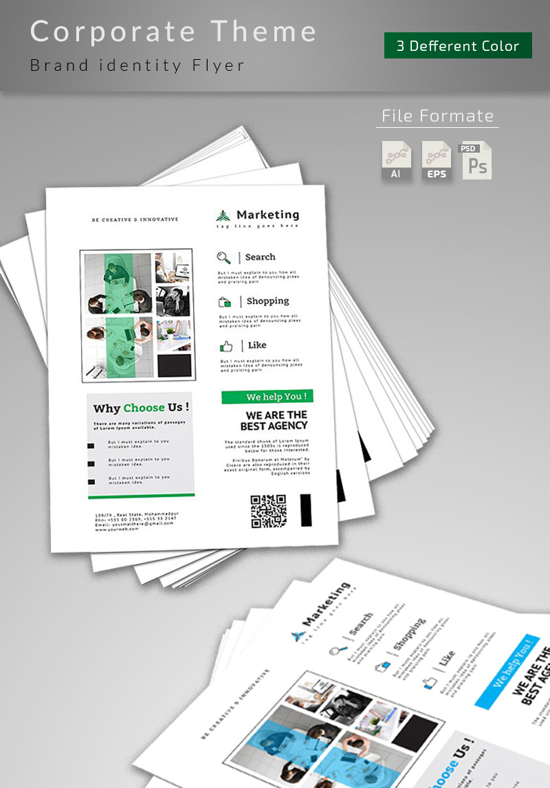 Multifunctional Business Flyer Corporate Identity Template #75947