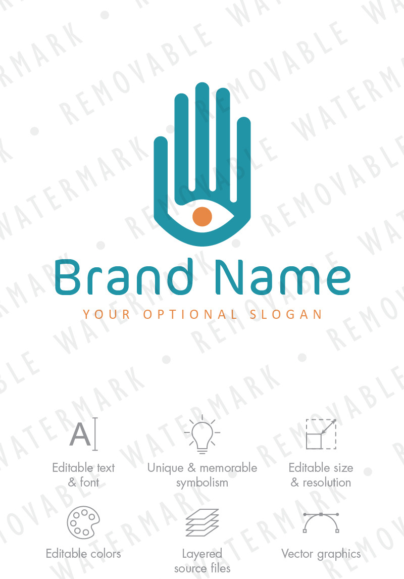Eye in Hand Logo Template #76161