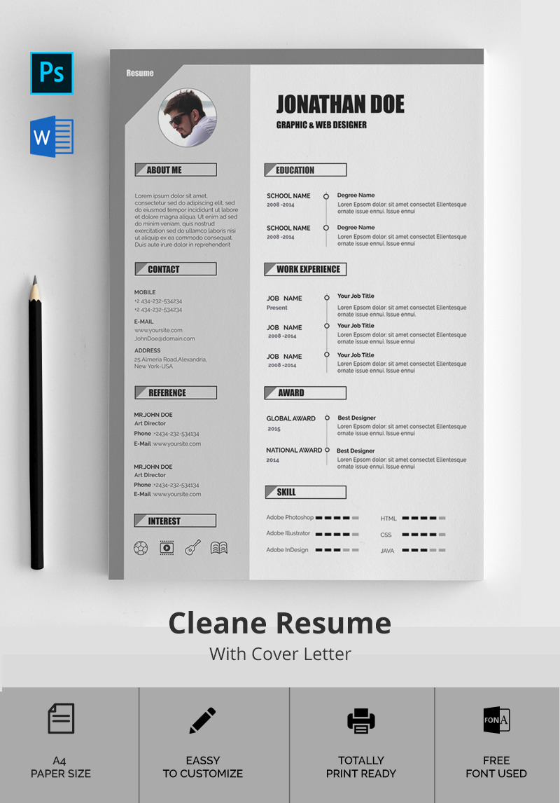 Jonathan Doe CV Resume Template #76175