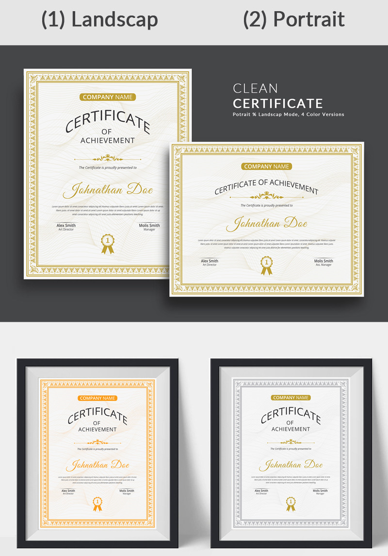 Clean Certificate Template #76463