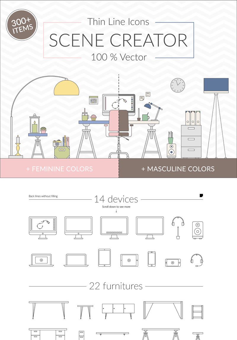 Flat Vector Scene Creator Illustration #76669