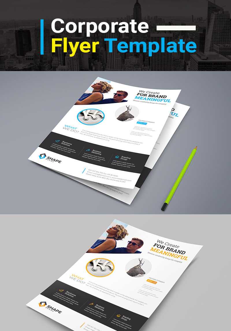 We Create For Brand Flyer PSD Corporate Identity Template #76613