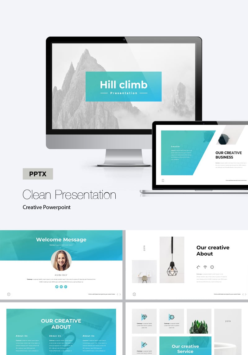 Hill climb - PowerPoint Template #76777