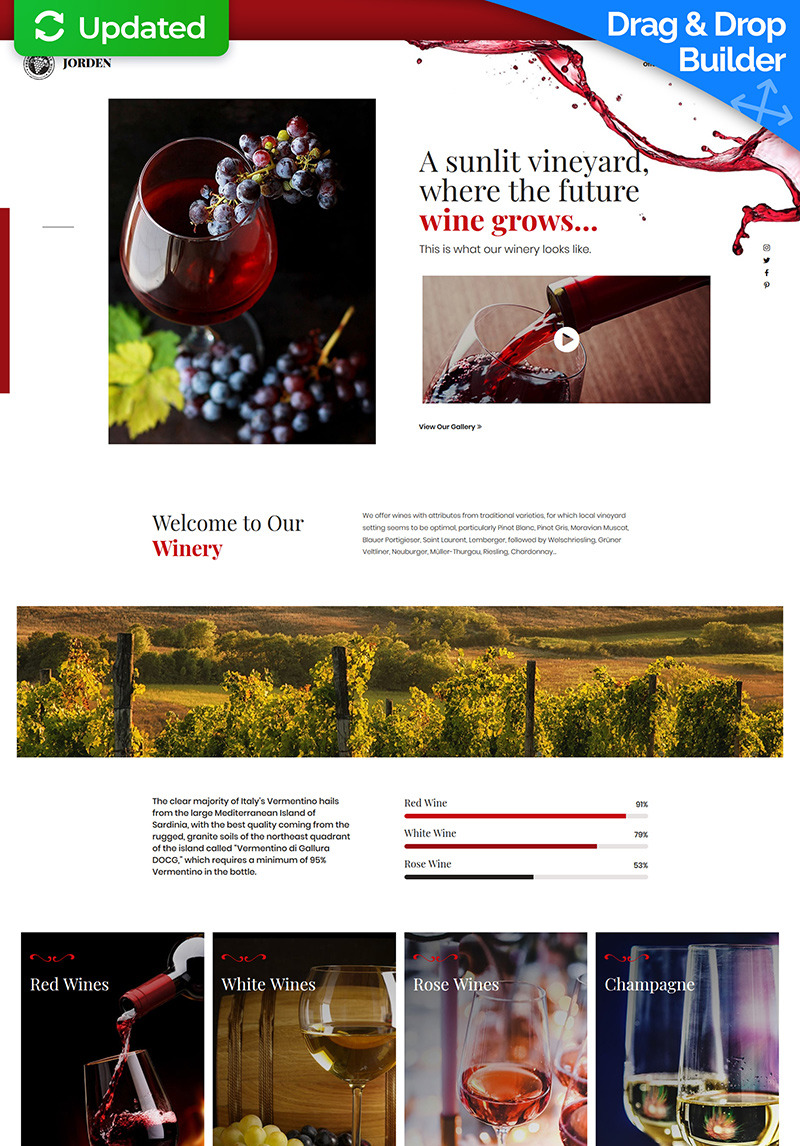 Jorden - Winery Landing Page Template #76700