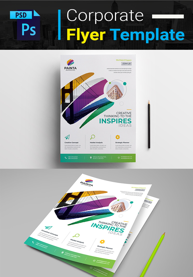 Creative Thinking Flyer Corporate Identity Template #76977
