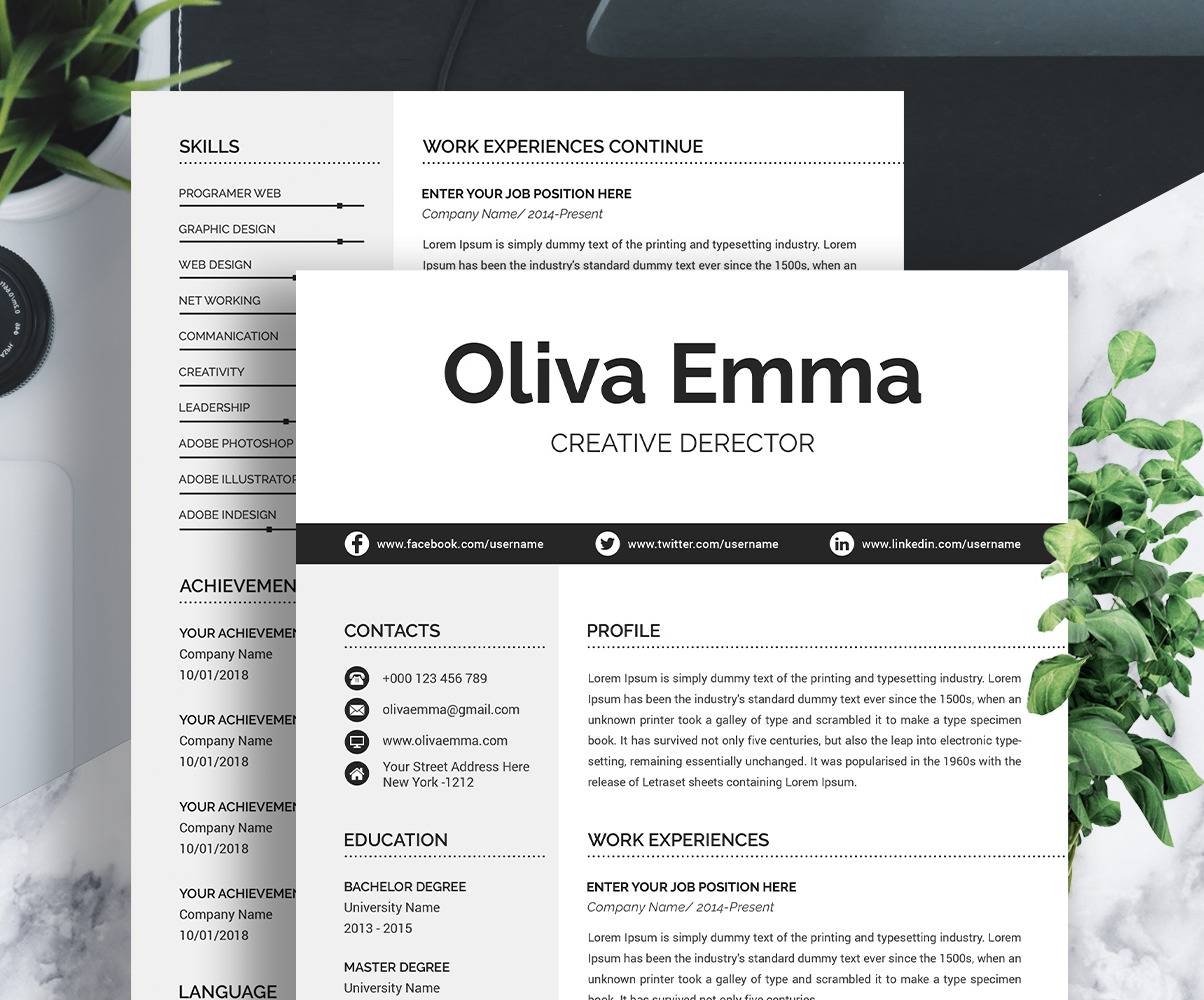 Oliva Emma Resume Template #76902