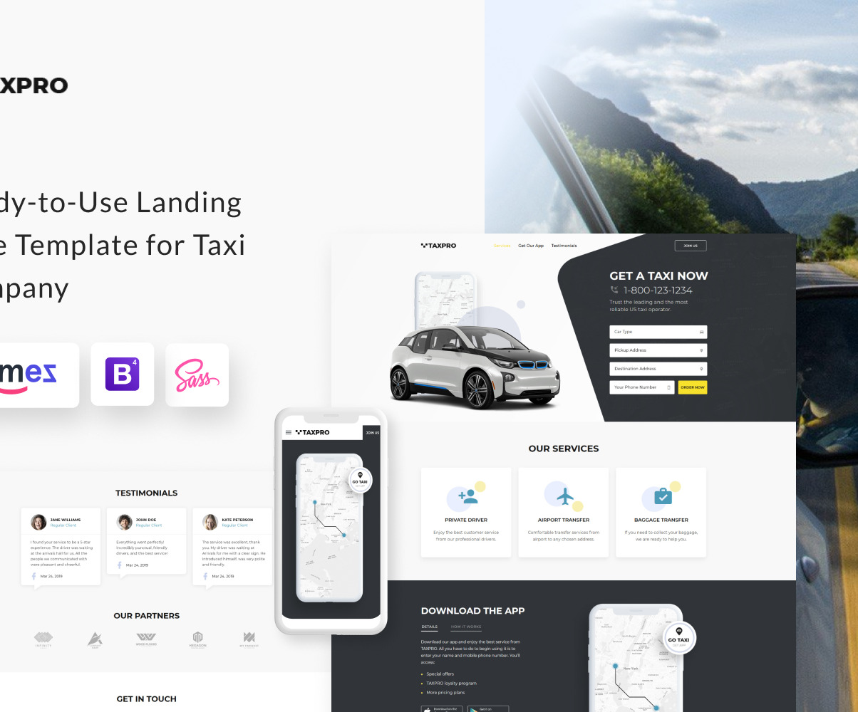 Taxi Landing Page HTML Template