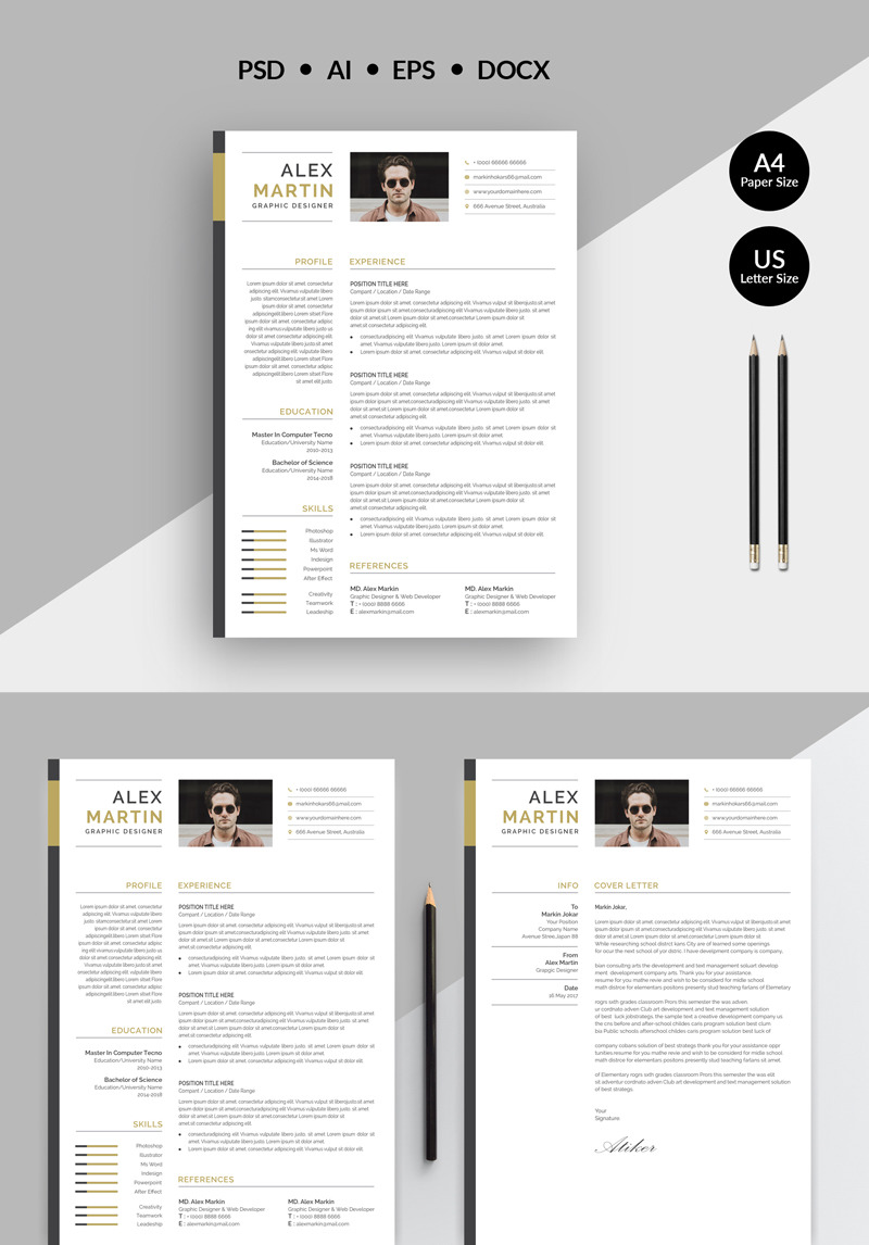 Alex Martin Modern & Creative Resume Template #77858