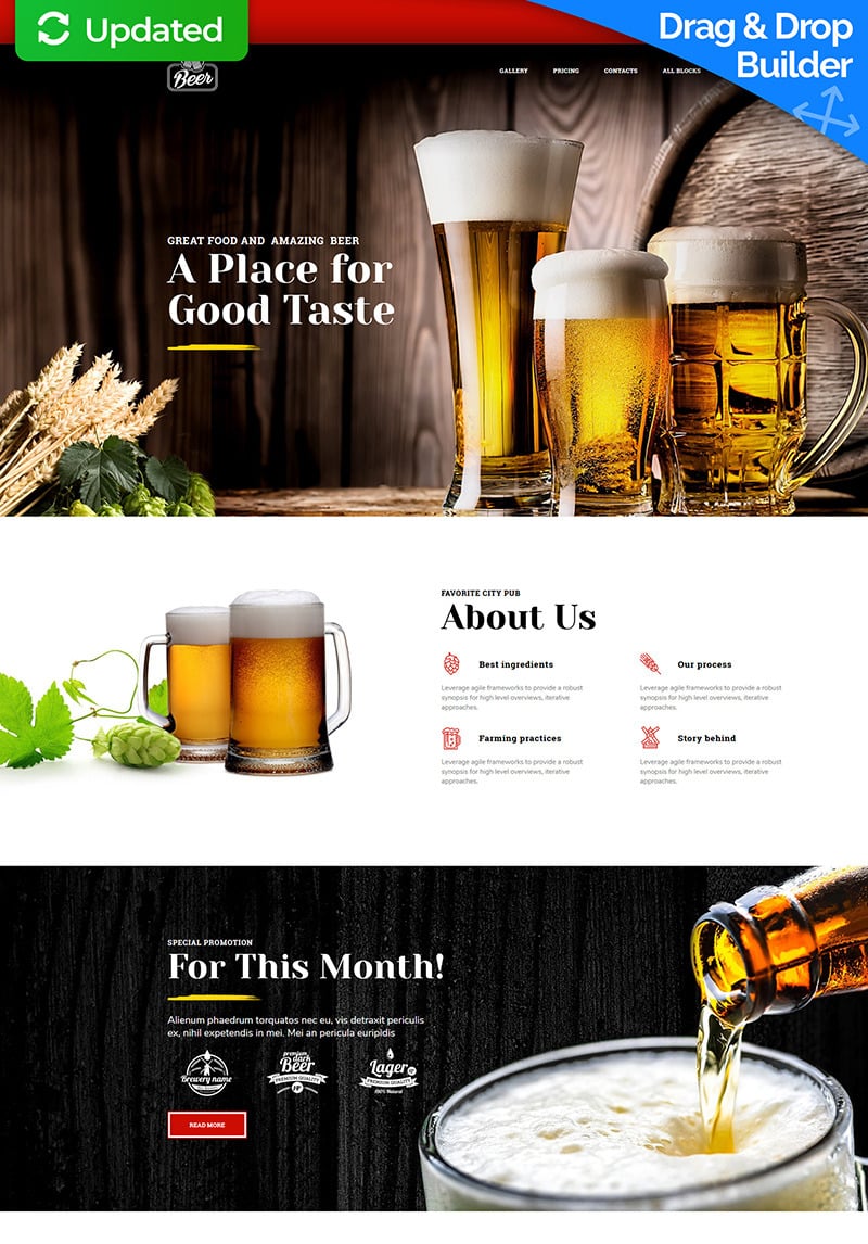 Beer - Brewery Landing Page Template #77804
