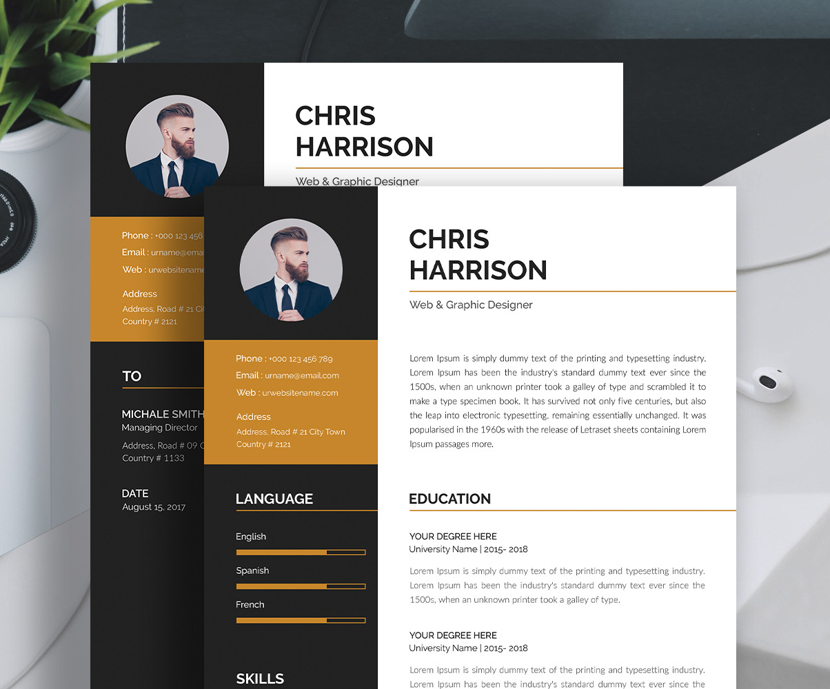 Chris Harrison Resume Template #77948 - TemplateMonster
