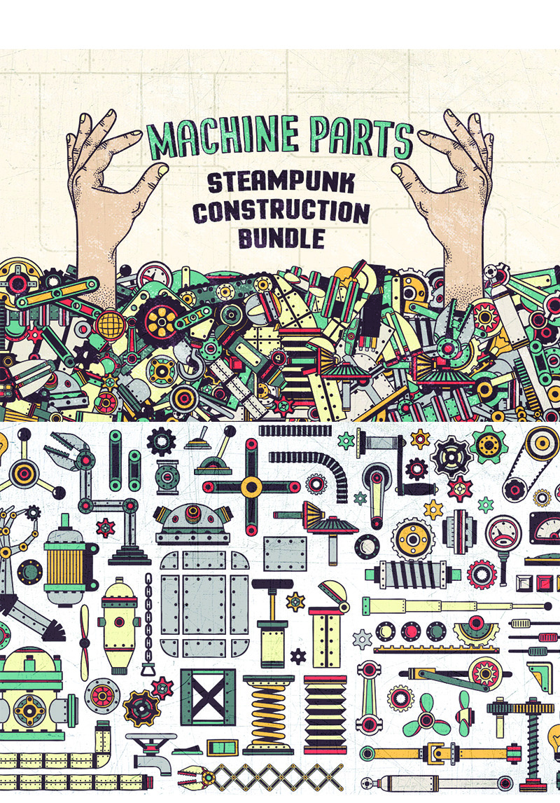 Machine Parts Bundle Illustration #78065