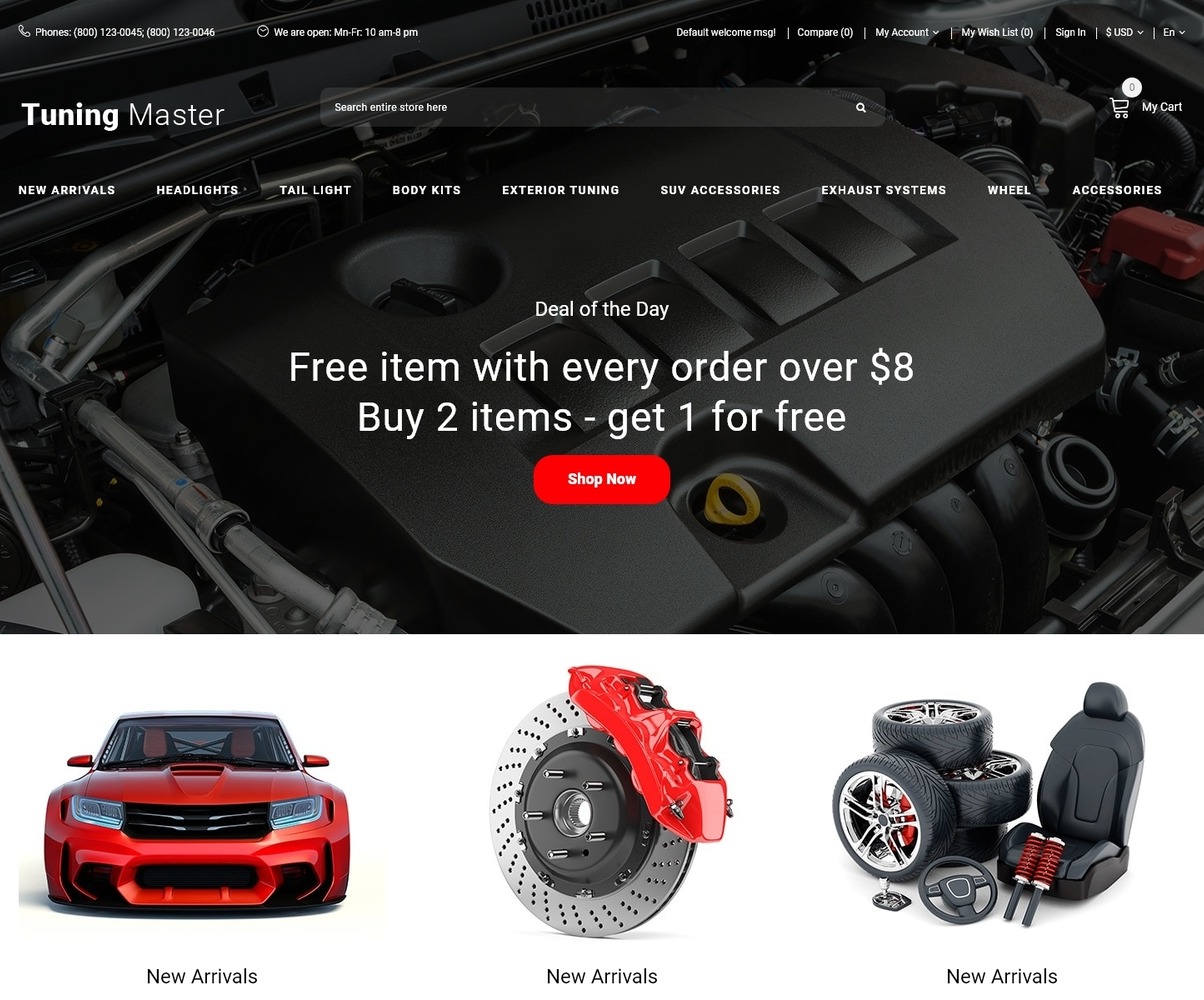 Tuning Master - Car Tuning Modern OpenCart Template #78472