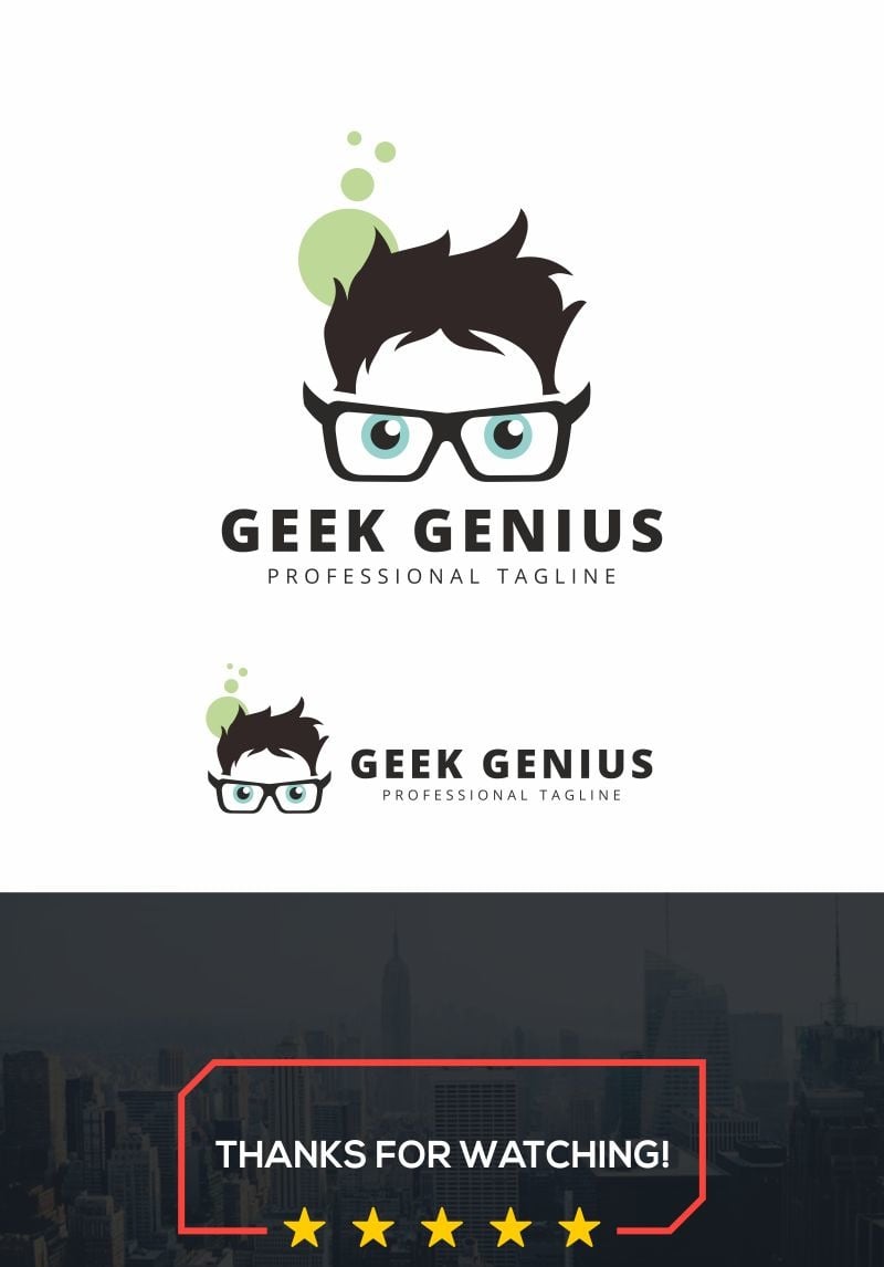 Geek Genius Logo Template #78600