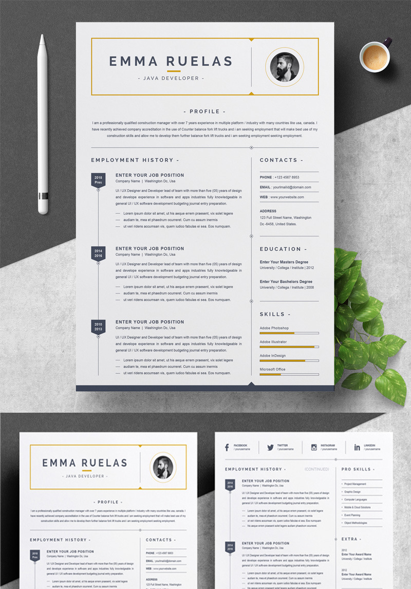 Emma Resume Template #79173 - TemplateMonster