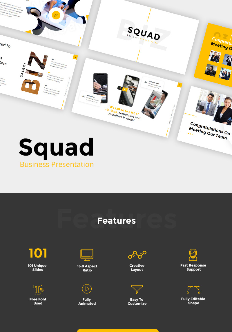Squad Biz PowerPoint Template #79343