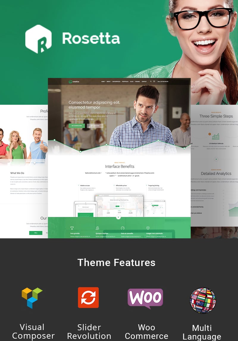 Rosetta - Creative WordPress Theme #79656 - TemplateMonster