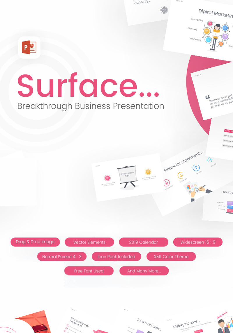 Surface - Business PowerPoint Template #79701