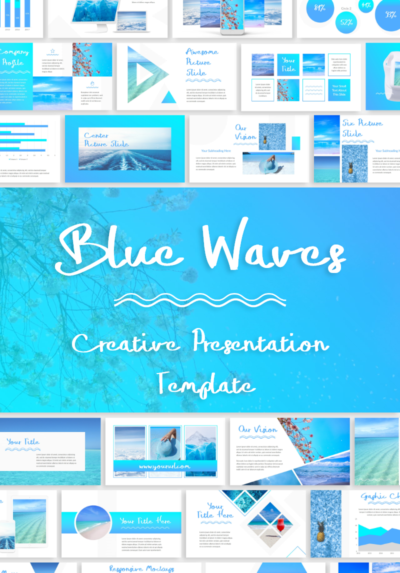 Blue Waves - PowerPoint Template #79899