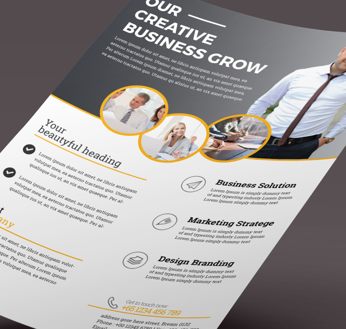 Business grow Flyer Template Corporate Identity Template #80096