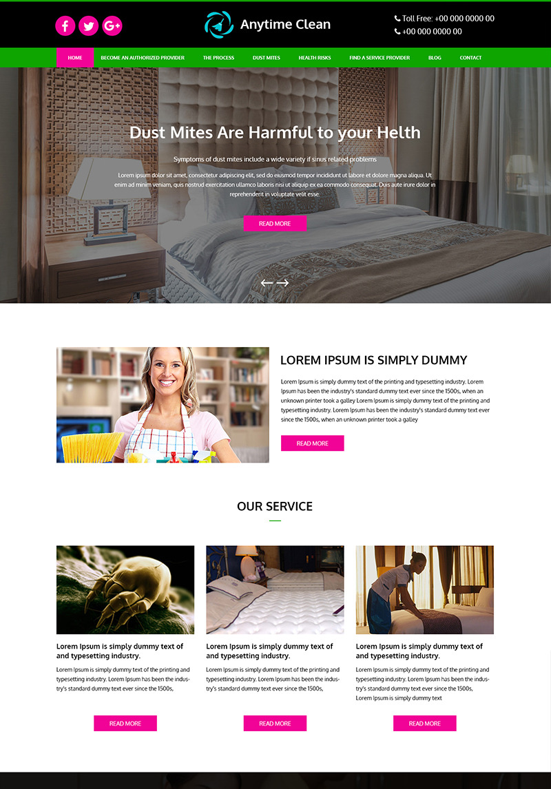 Anytime Clean - Multipurpose Cleaning PSD Template #80144