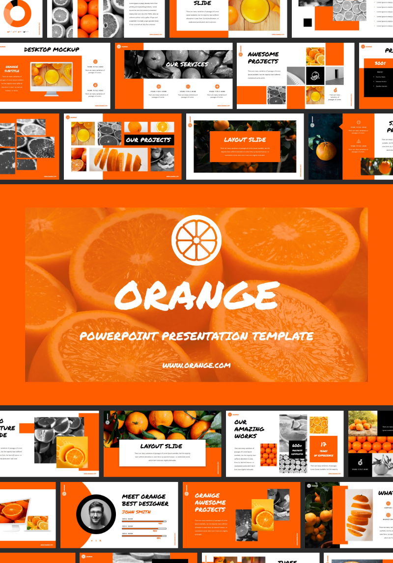 Orange PowerPoint Template #80160