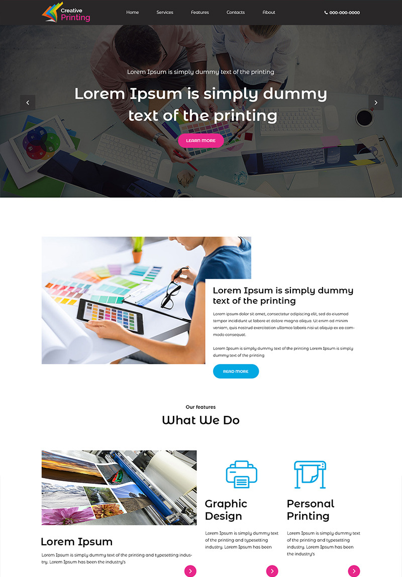 Creative Printing - Printing Company PSD Template #80388