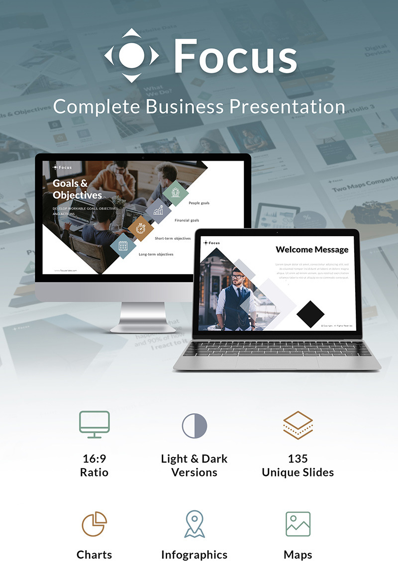 Focus Business Slides PowerPoint Template #80370