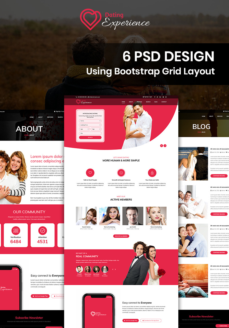 Dating Experience - Dating PSD Template #80400