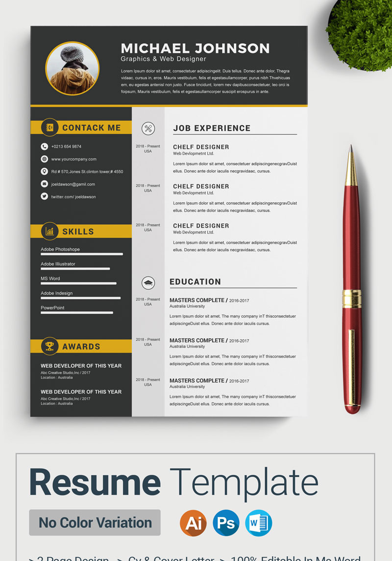 Michael Johnson Resume Template #80458