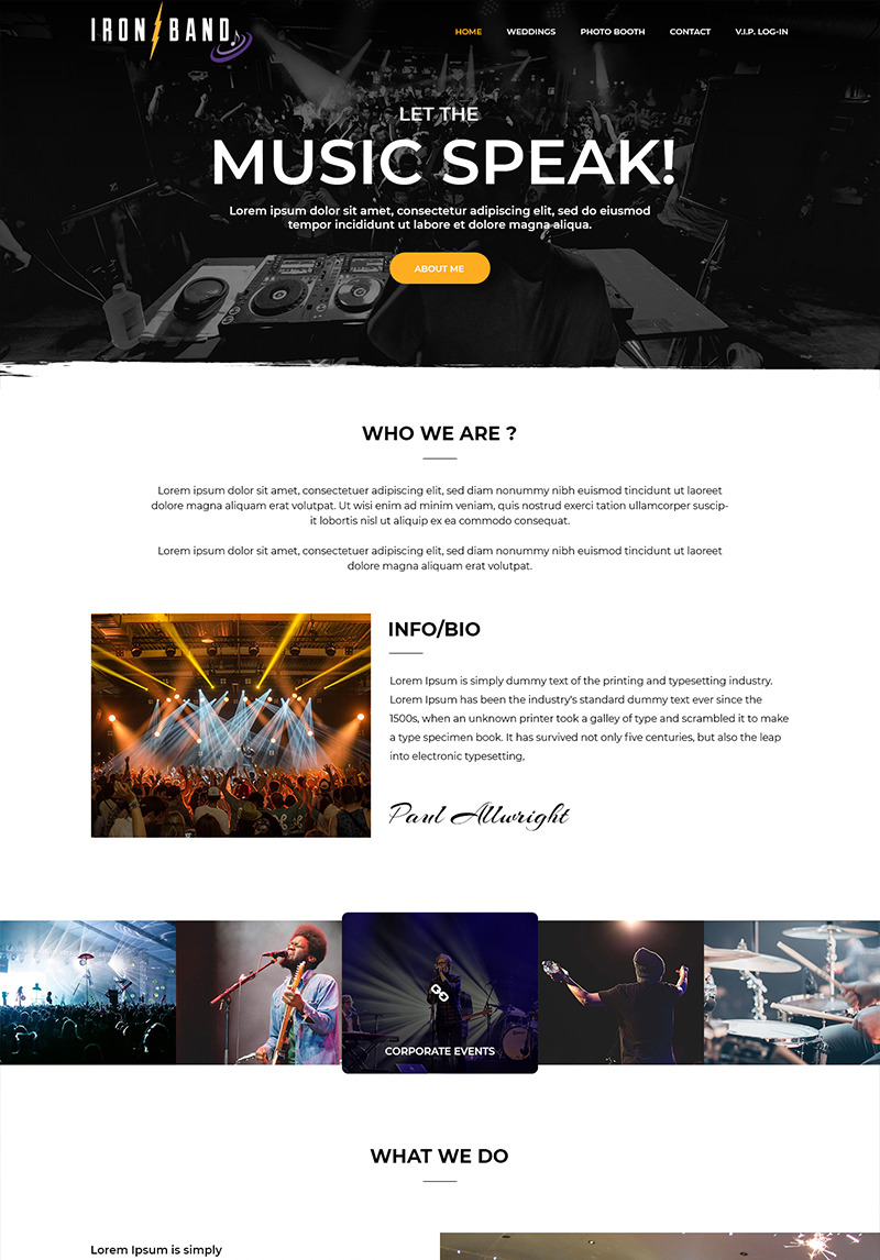 Iron Band - Music Band PSD Template #80882